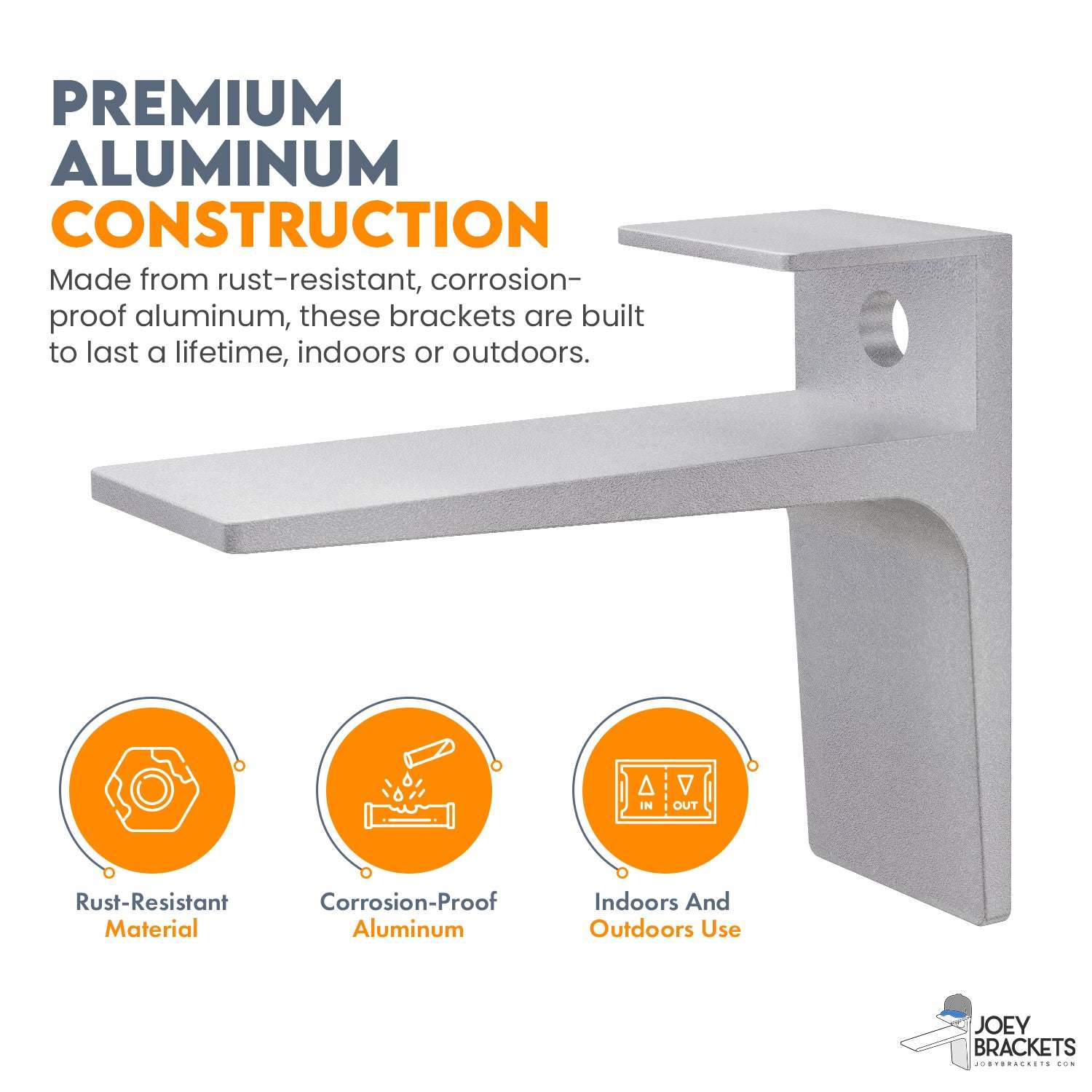 6 Solid Aluminum Shelf Bracket | Heavy Duty strength – Joey Brackets